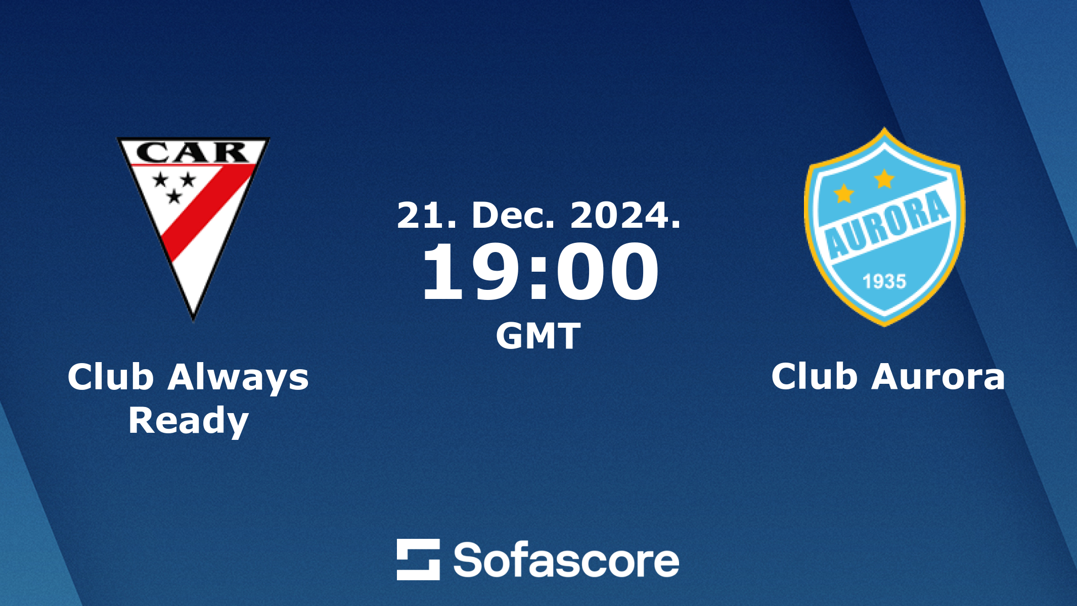 Club Always Ready vs Club Aurora live score, H2H and lineups | Sofascore Club Always Ready vs Club Aurora live score, H2H and lineups | Sofascore