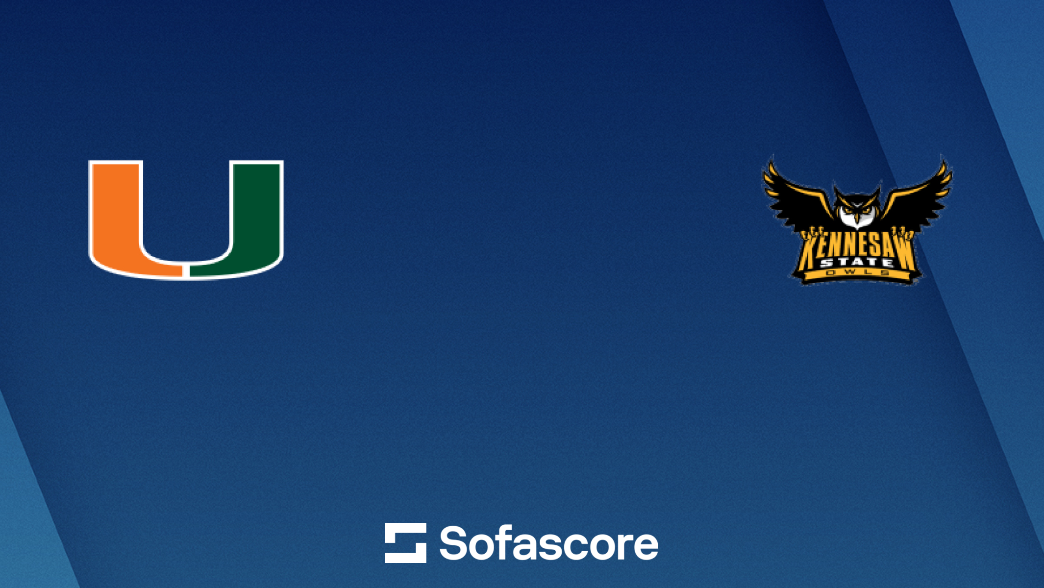 Miami Florida Hurricanes Kennesaw State Owls live score and H2H results ...